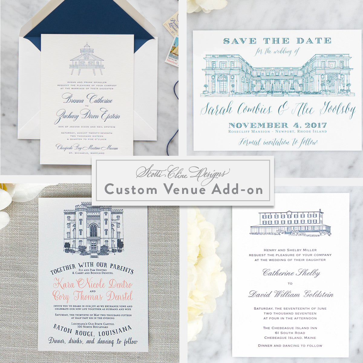 Custom Venue or Building Sketch - Scotti Cline Designs