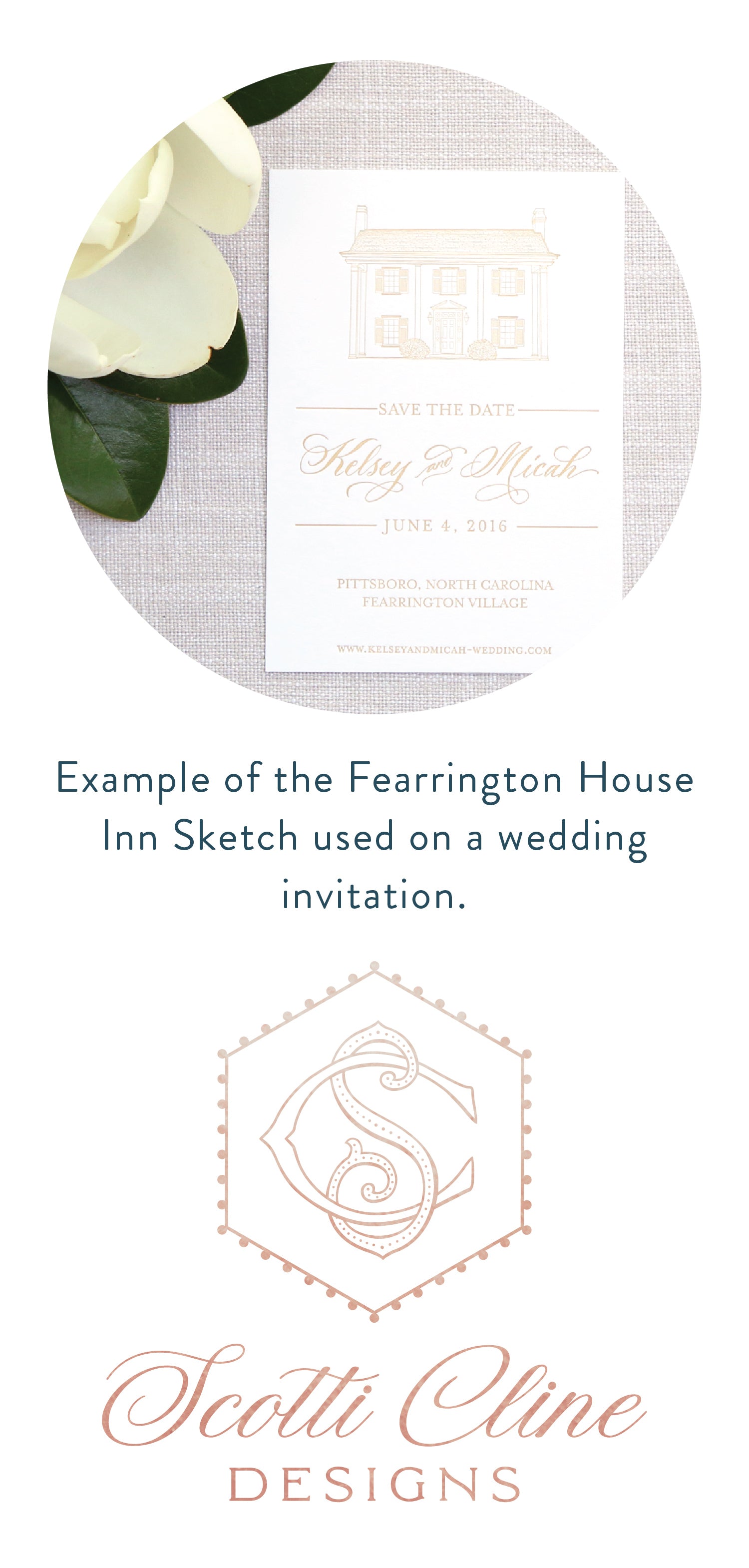 The Fearrington House Inn Sketch Digital File - Scotti Cline Designs