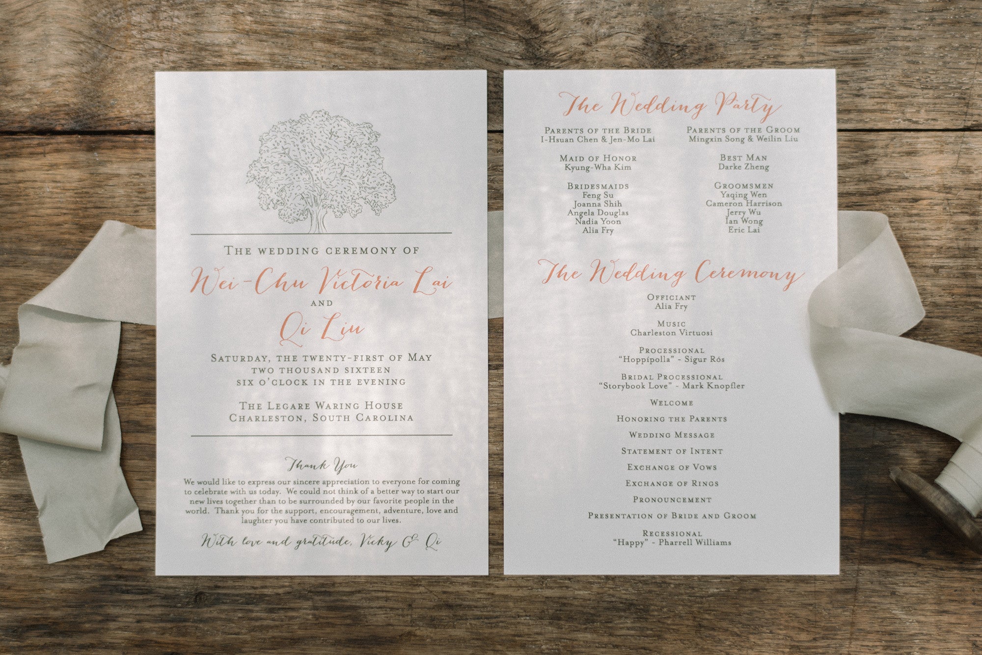 Wedding Programs - Half Sheet - Scotti Cline Designs