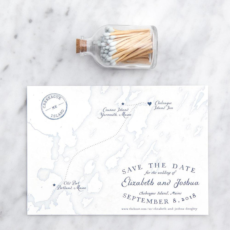 Chebeague Island Map Save the Date - Scotti Cline Designs