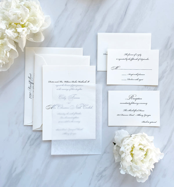 Traditional Wedding Invitation - Scotti Cline Designs